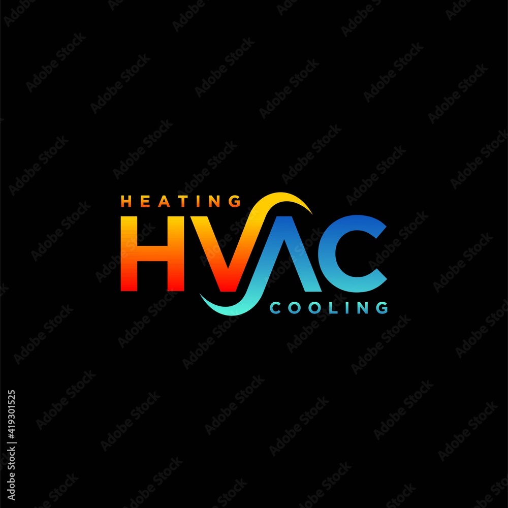 HVAC lettering logo design, heating and cooling Stock Vector | Adobe Stock