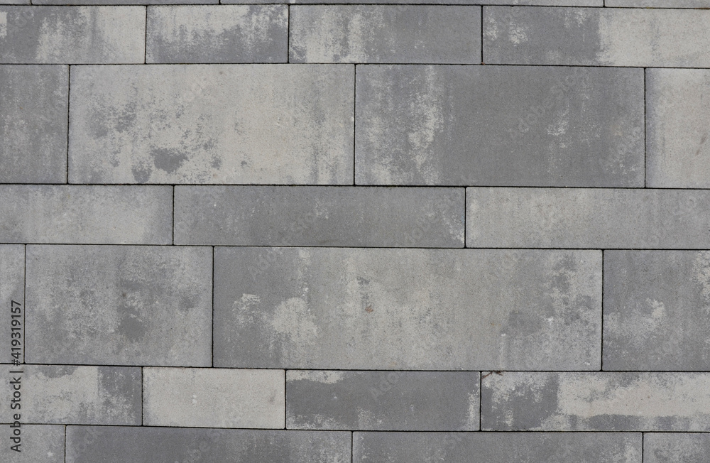 gray concrete paving gray with stains in the appearance of old stone ...
