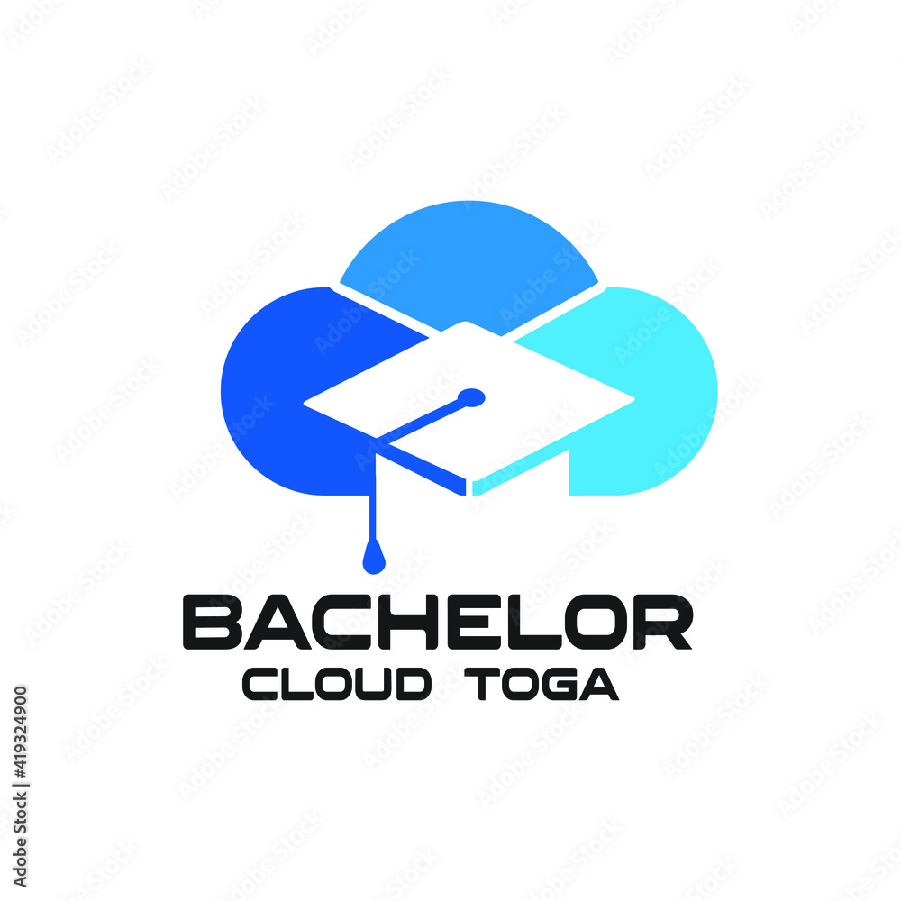 bachelor cloud toga logo exclusive design inspiration Stock Vector ...