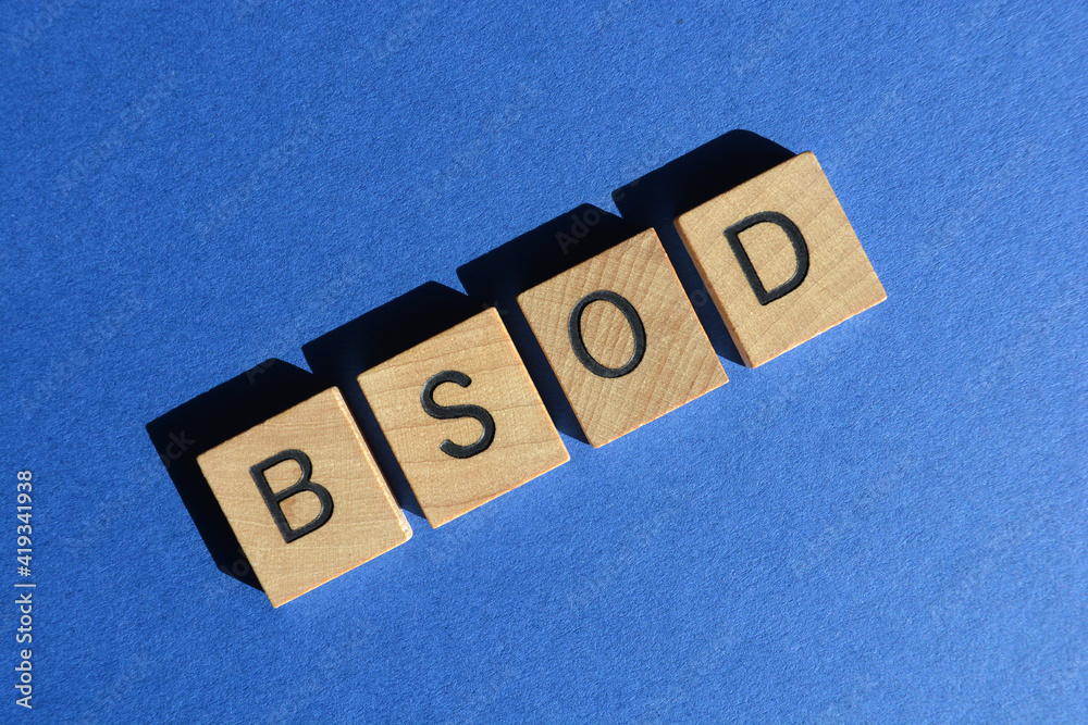 Foto de BSOD, acronym, Blue Screen of Death do Stock | Adobe Stock