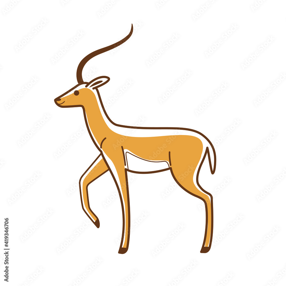 Cartoon antelope, cute character for children. Vector illustration in ...