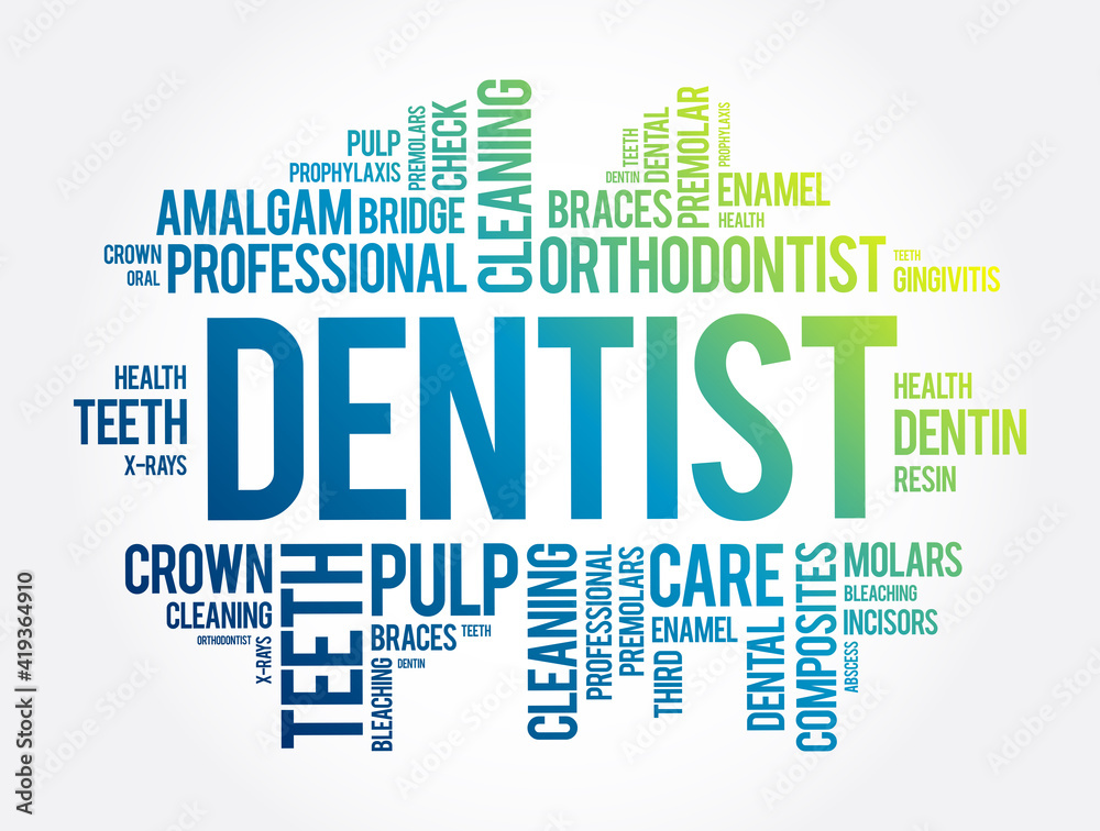 Dentist word cloud collage, health concept background Stock Vector ...