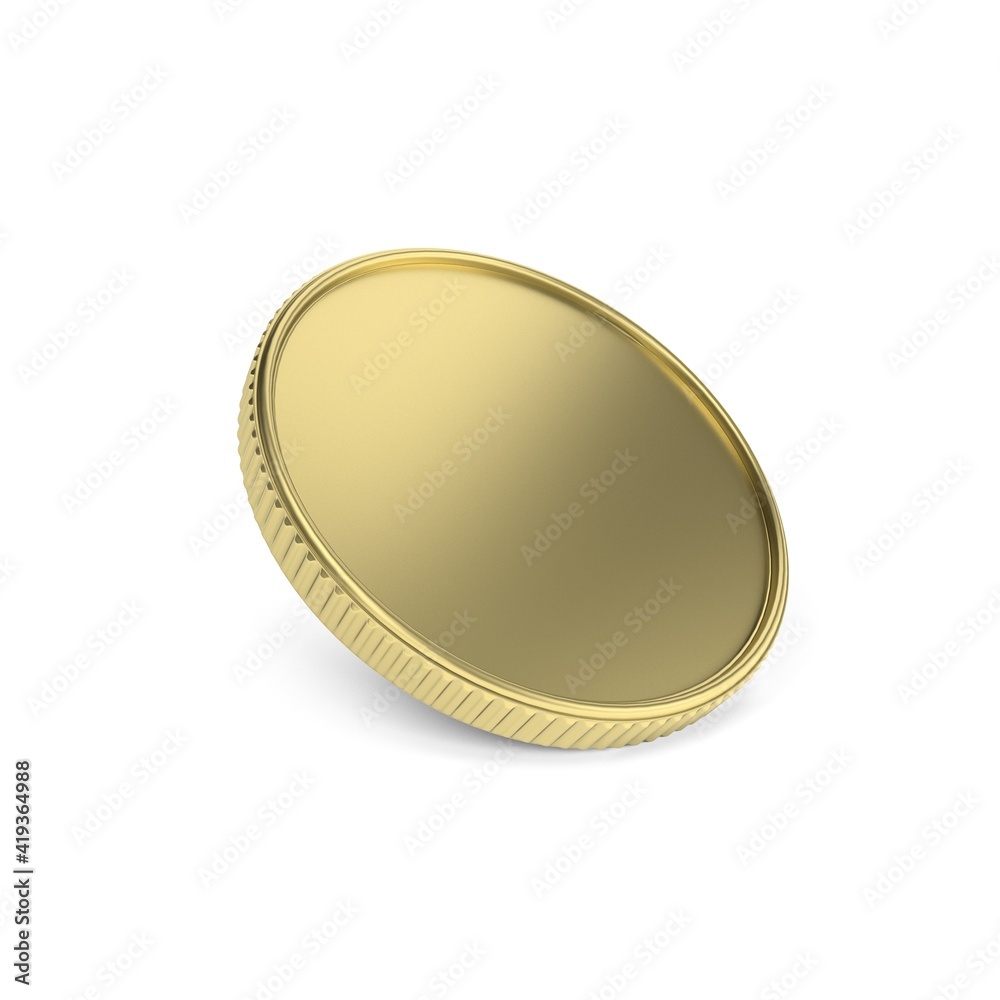 Golden coin - template. Graphic element. Isolated 3d illustration ...