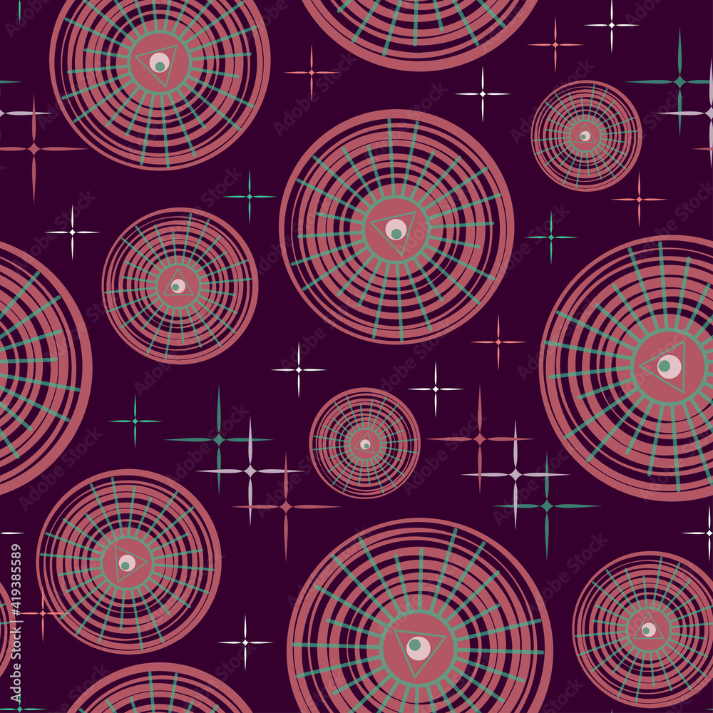 Abstract Illustration of night sky, space galaxy of stars. Seamless ...