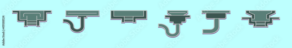 set of gutter cartoon icon design template with various models. vector ...