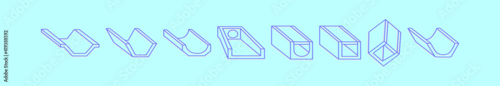 set of gutter cartoon icon design template with various models. vector ...