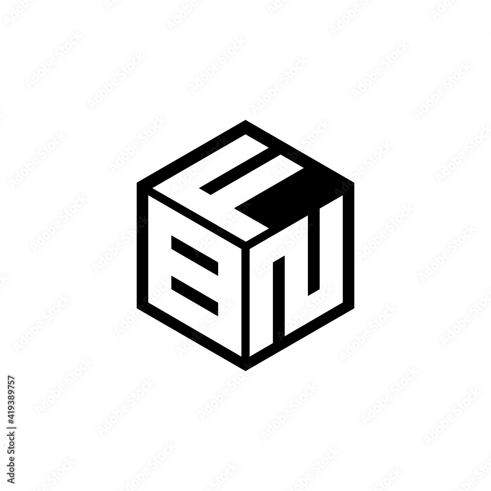 BNF letter logo design with white background in illustrator, cube logo ...