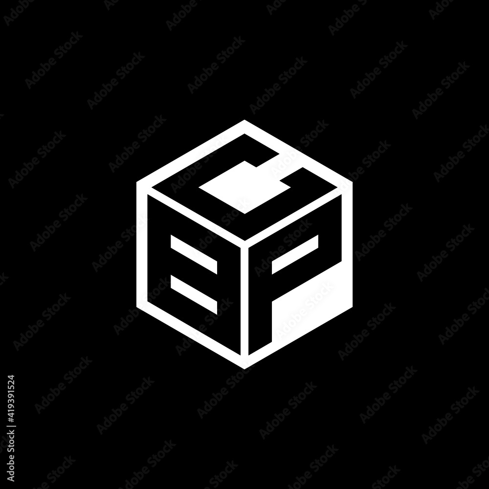 BPC letter logo design with black background in illustrator, cube logo ...