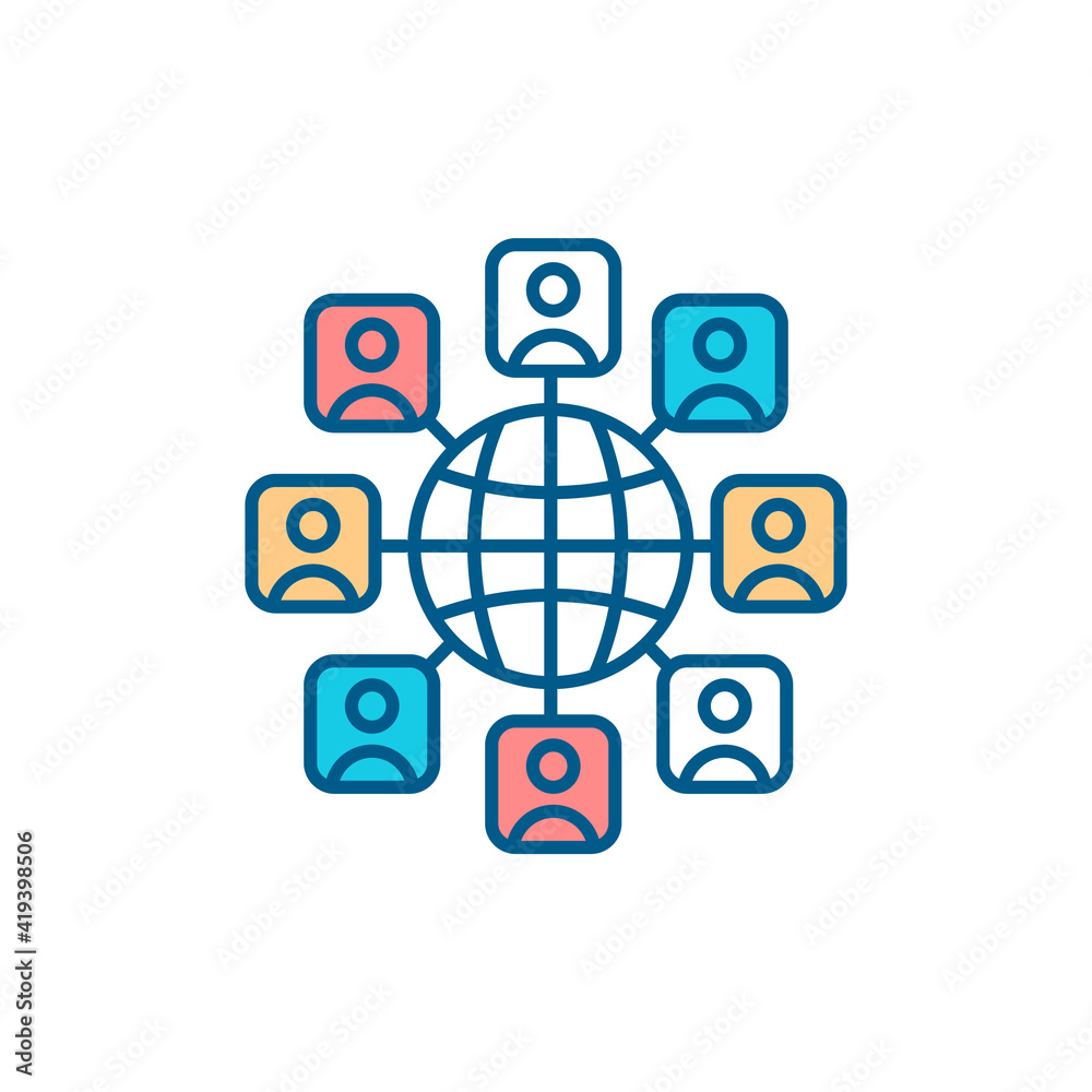 International community RGB color icon. Cross cultural communication ...