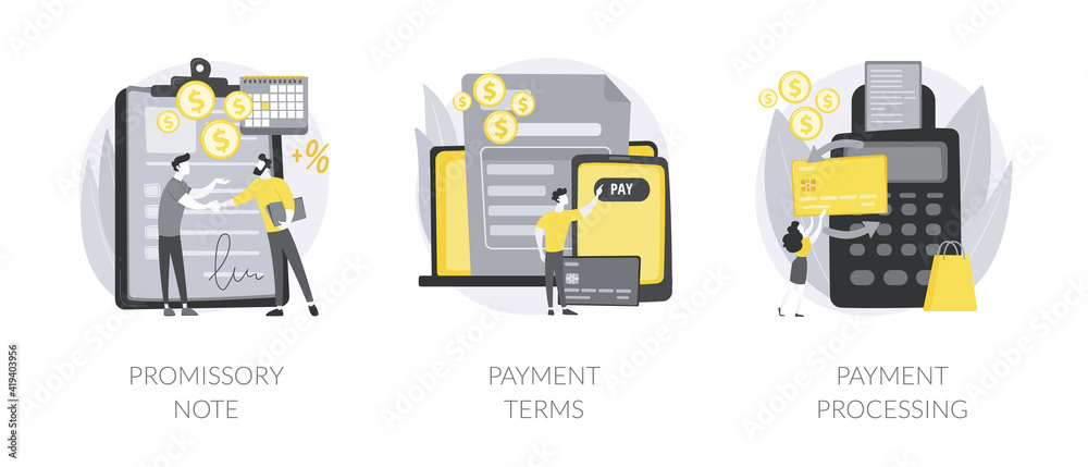 Vetor de Bank operations abstract concept vector illustration set ...