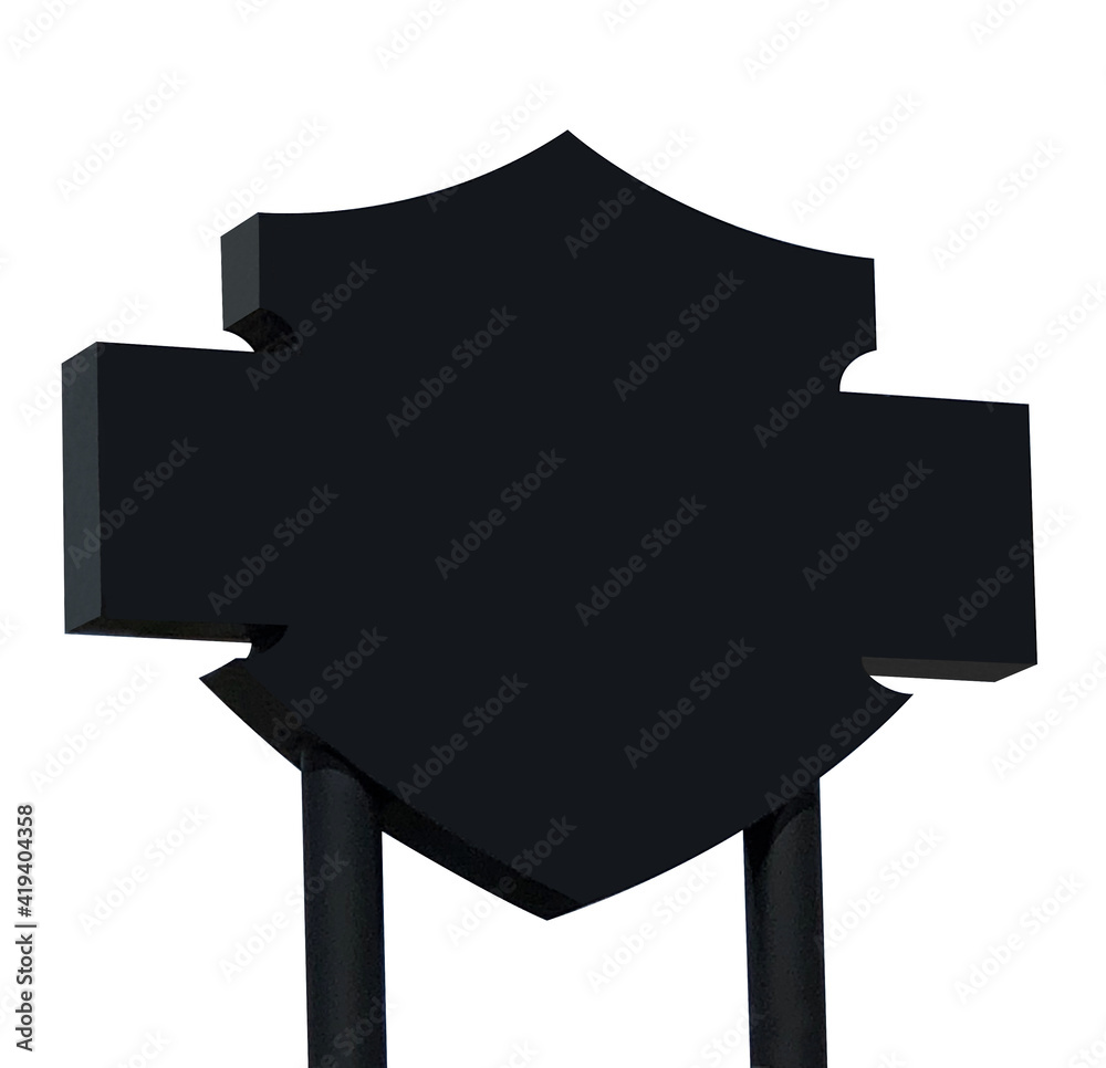 Blank high pylon pole sign isolated on white background including ...