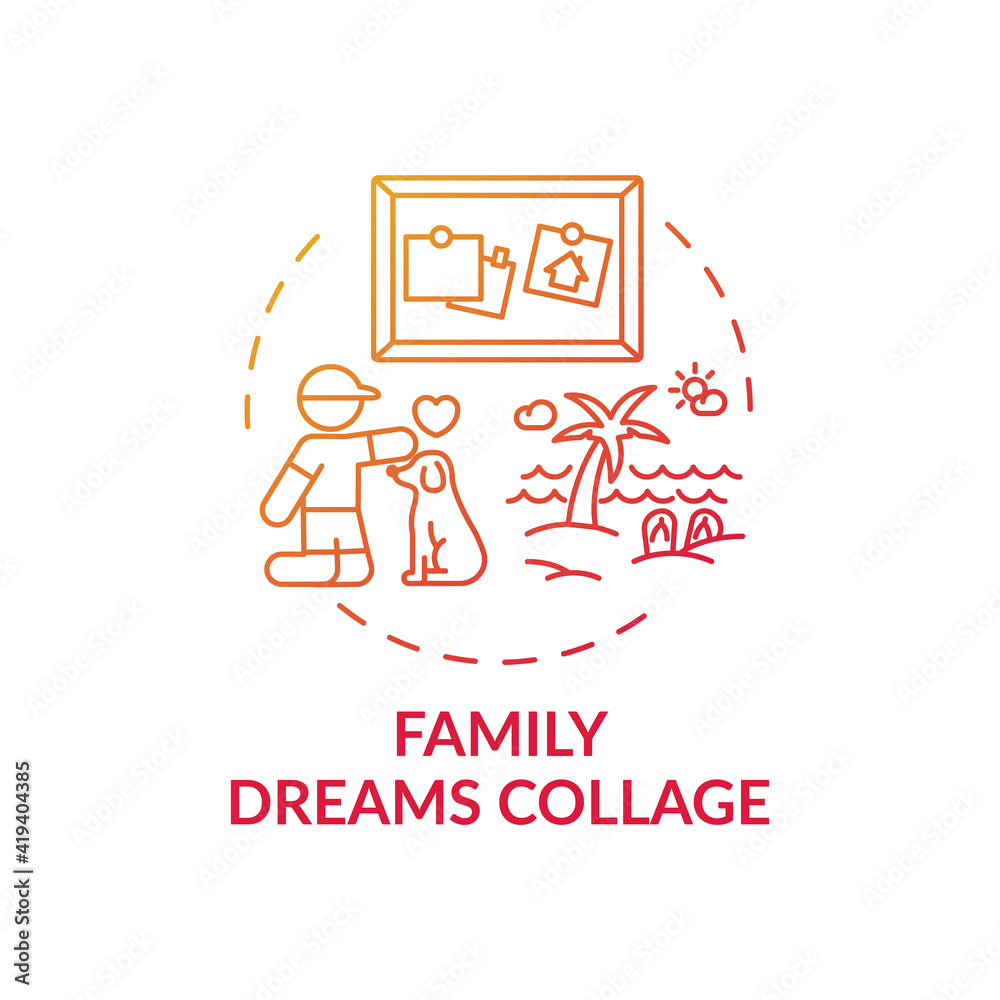 Family dreams collage concept icon. Family fun ideas. Expecting better ...