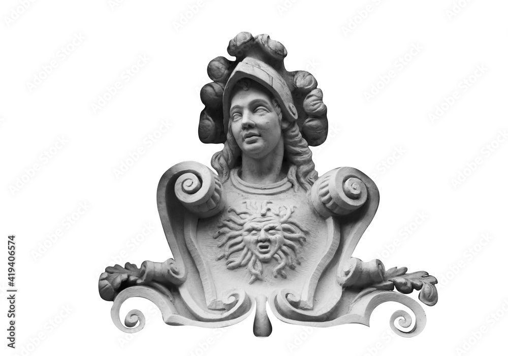 Ancient statue of Perseus with beheaded head of Gorgon Medusa on the ...