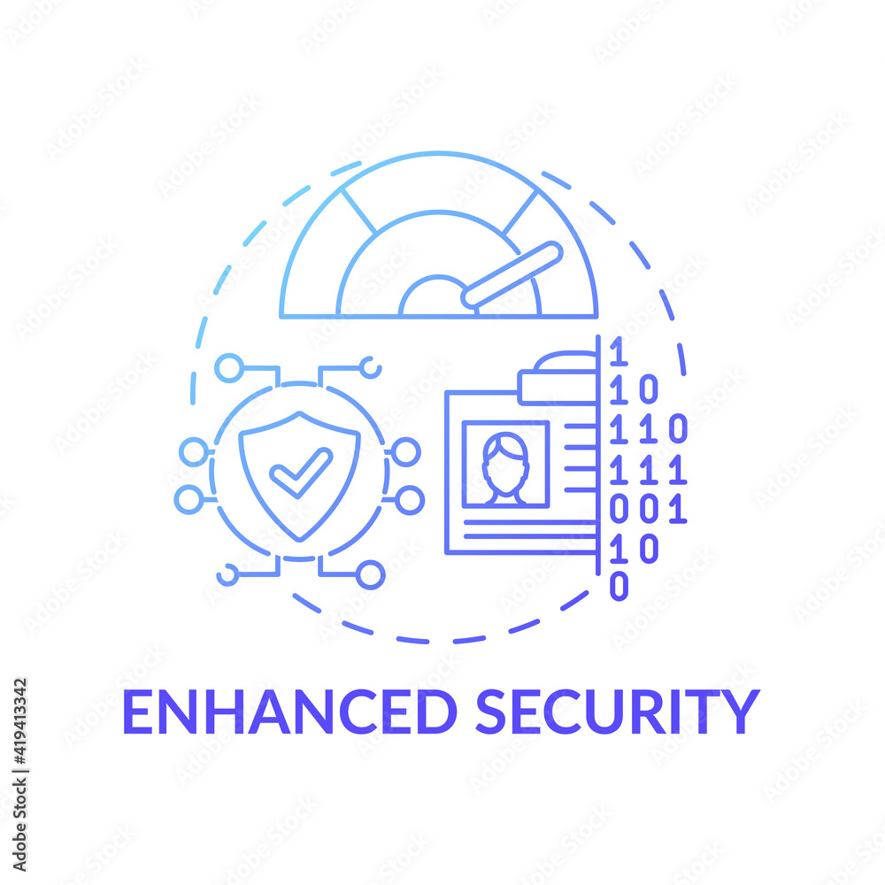 Enhanced security concept icon. Surfing internet space idea thin line ...