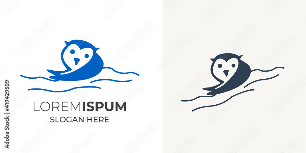 speedy owl wave logo design vector illustration template design Stock ...