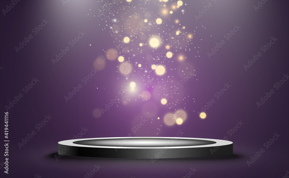 Winner background with signs of first, second and third place on a ...