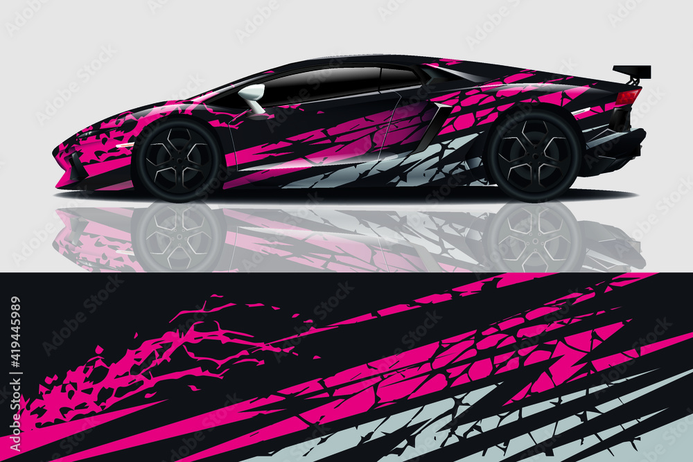 Car wrap graphic racing abstract background for wrap and vinyl sticker ...