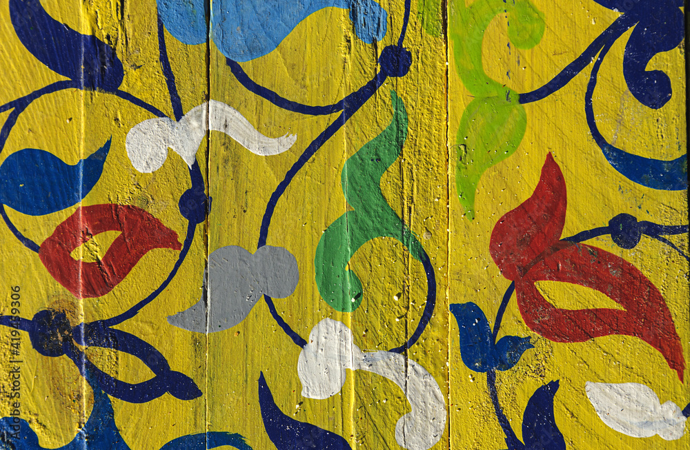 Details of arabic architecture in the old medina of Tangier.Morocco ...