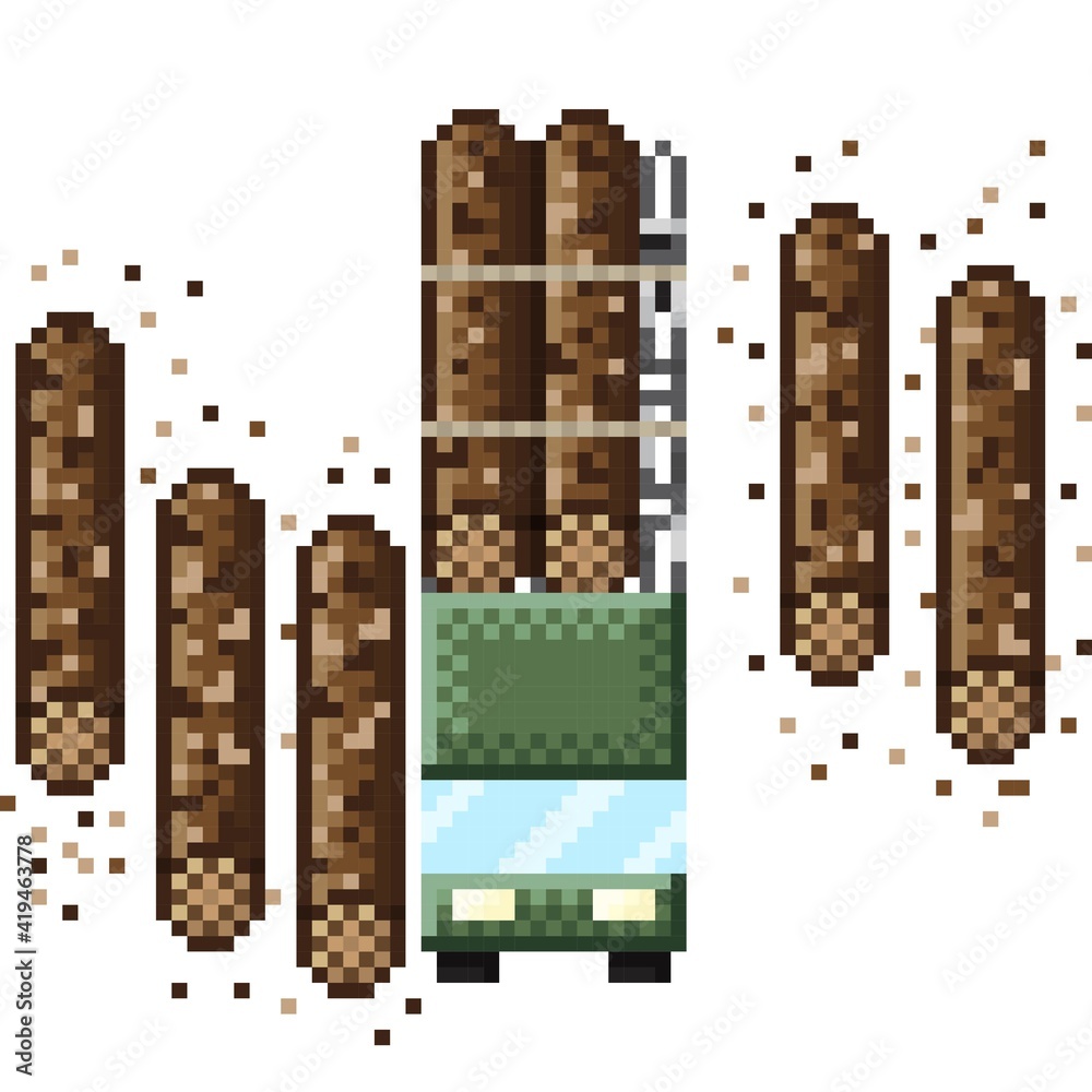 Log truck pixel art. A truck pixel art. Stock Vector | Adobe Stock