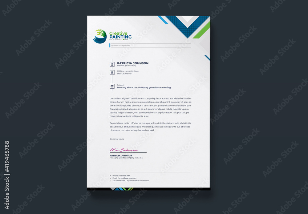 Clean Word Letterhead Layout Stock Template | Adobe Stock