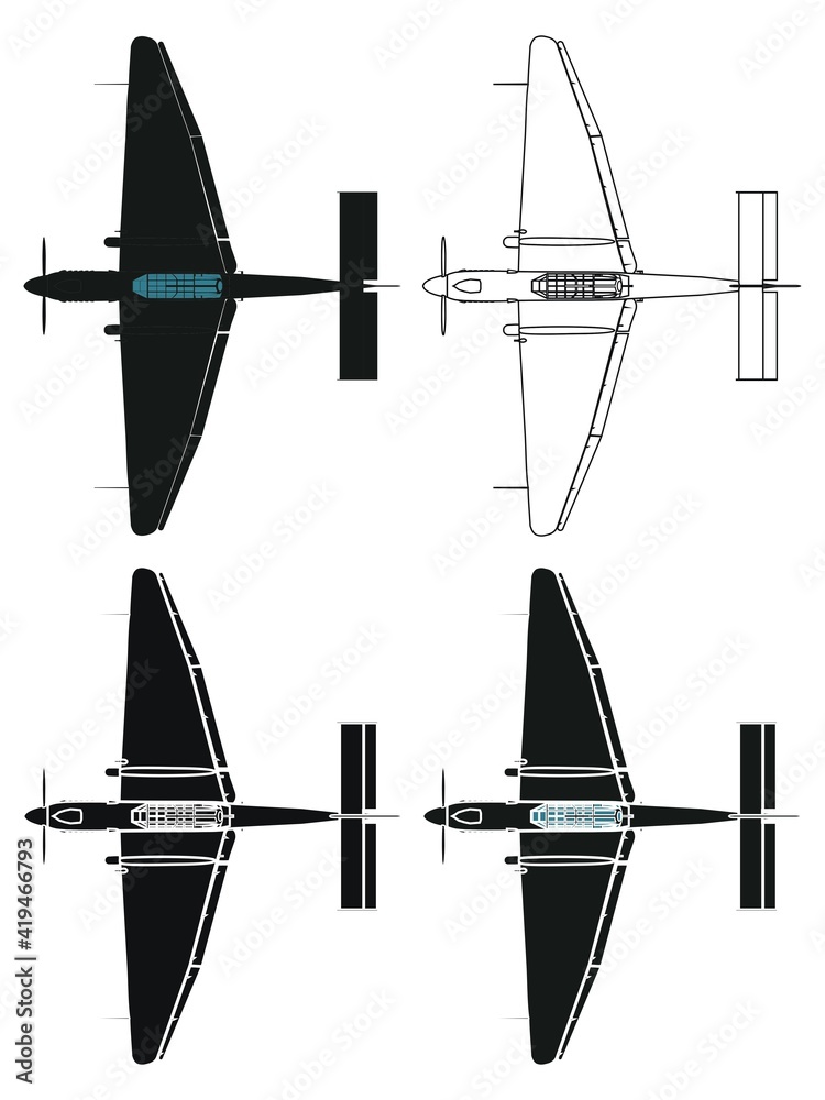 Ju 87 Stuka in top view Stock Vector | Adobe Stock