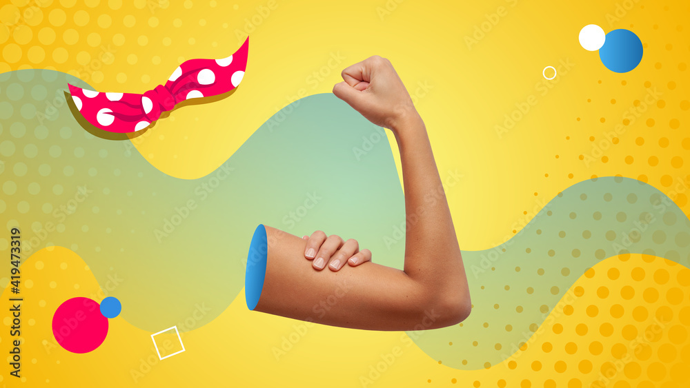 Conceptual contemporary art collage. Iconic representation of the women ...