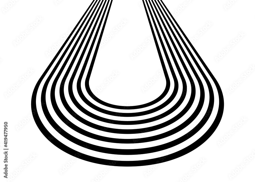 Trendy striped pattern of black parallel lines on a white background in ...