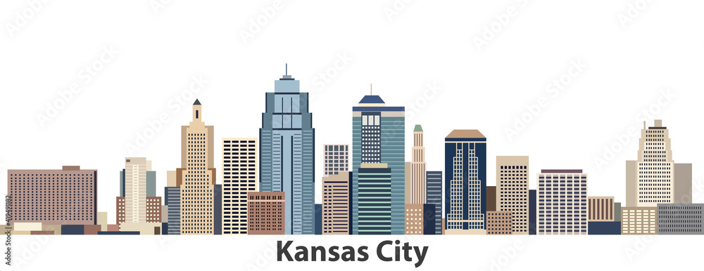 Kansas City skyline vector illustration Stock Vector | Adobe Stock