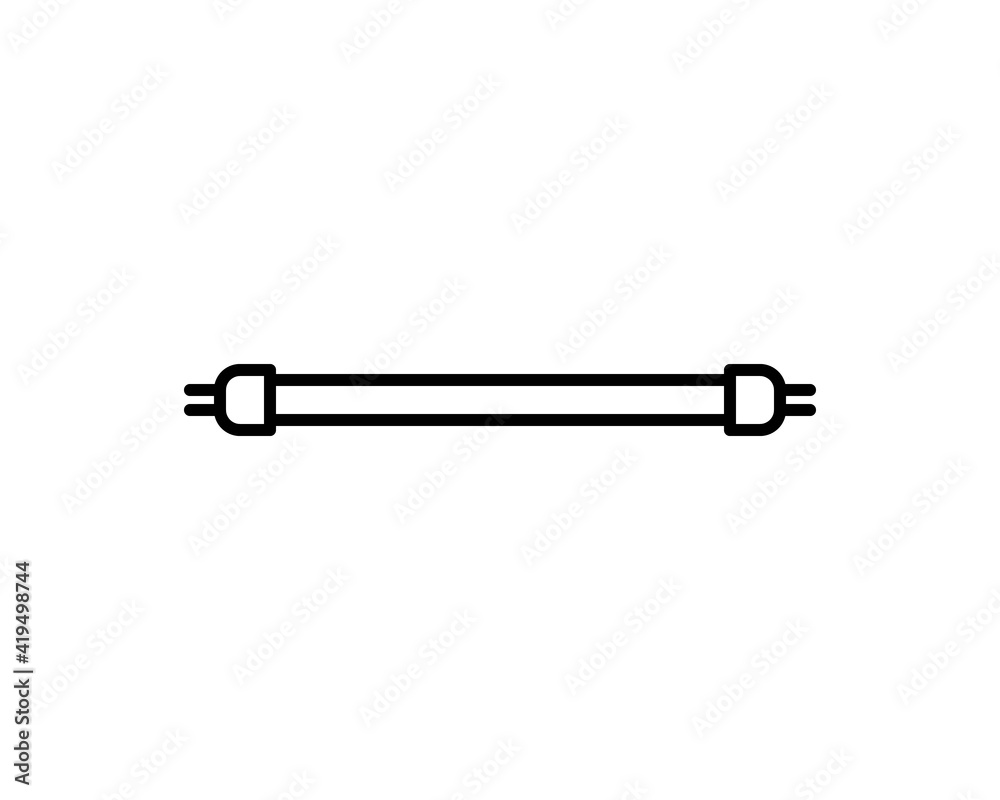 Vector fluorescent lamp. Silhouette of a fluorescent tube. Concept of ...