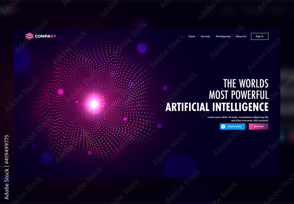 Artificial Intelligence and Deep Learning Landing Page Stock Template ...
