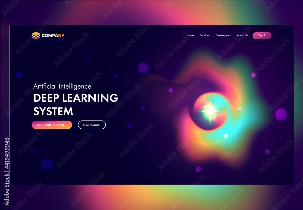 Artificial Intelligence and Deep Learning Landing Page Stock Template ...