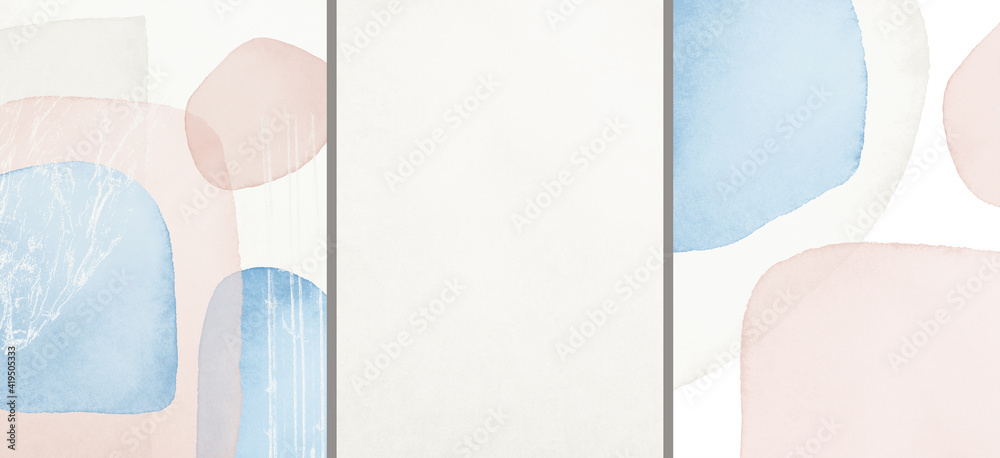 Abstract Arrangements. Prints set. Posters. Blush, pink, blue, navy ...