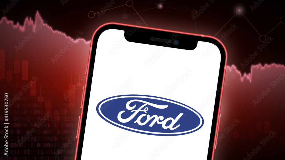 Ford stock market vector illustration, with iPhone splash screen ...