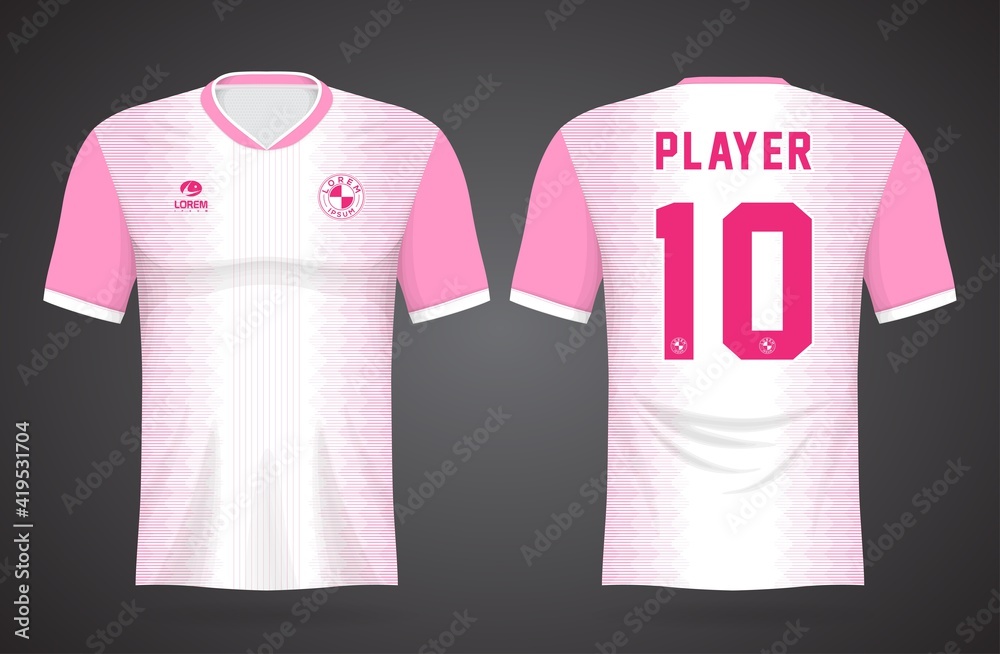 pink sports jersey template for team uniforms and Soccer t shirt design ...