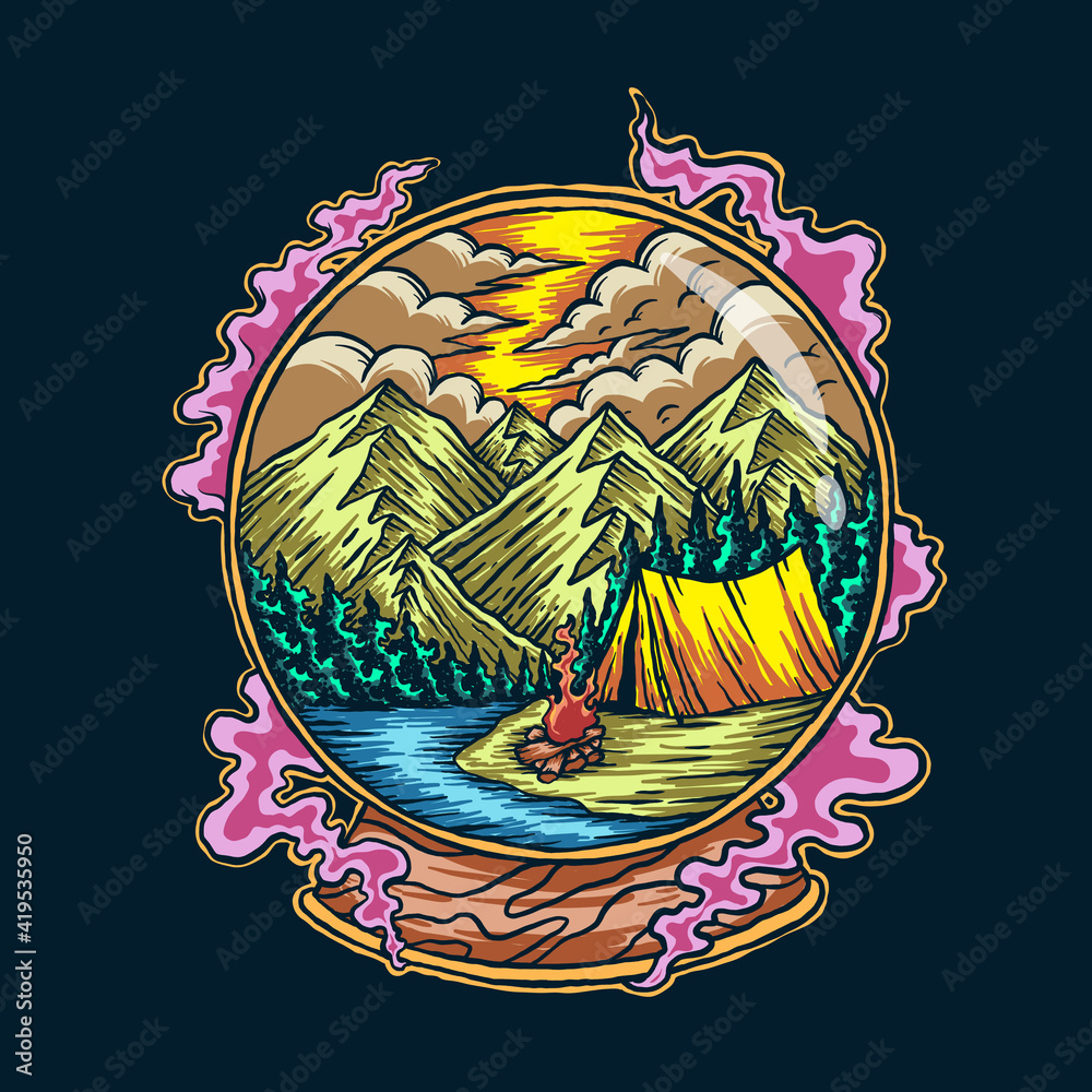 vector illustration of outdoor nature Stock Vector | Adobe Stock