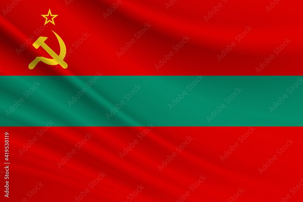 Flag of Transnistria. Fabric texture of the flag of Transnistria Stock ...
