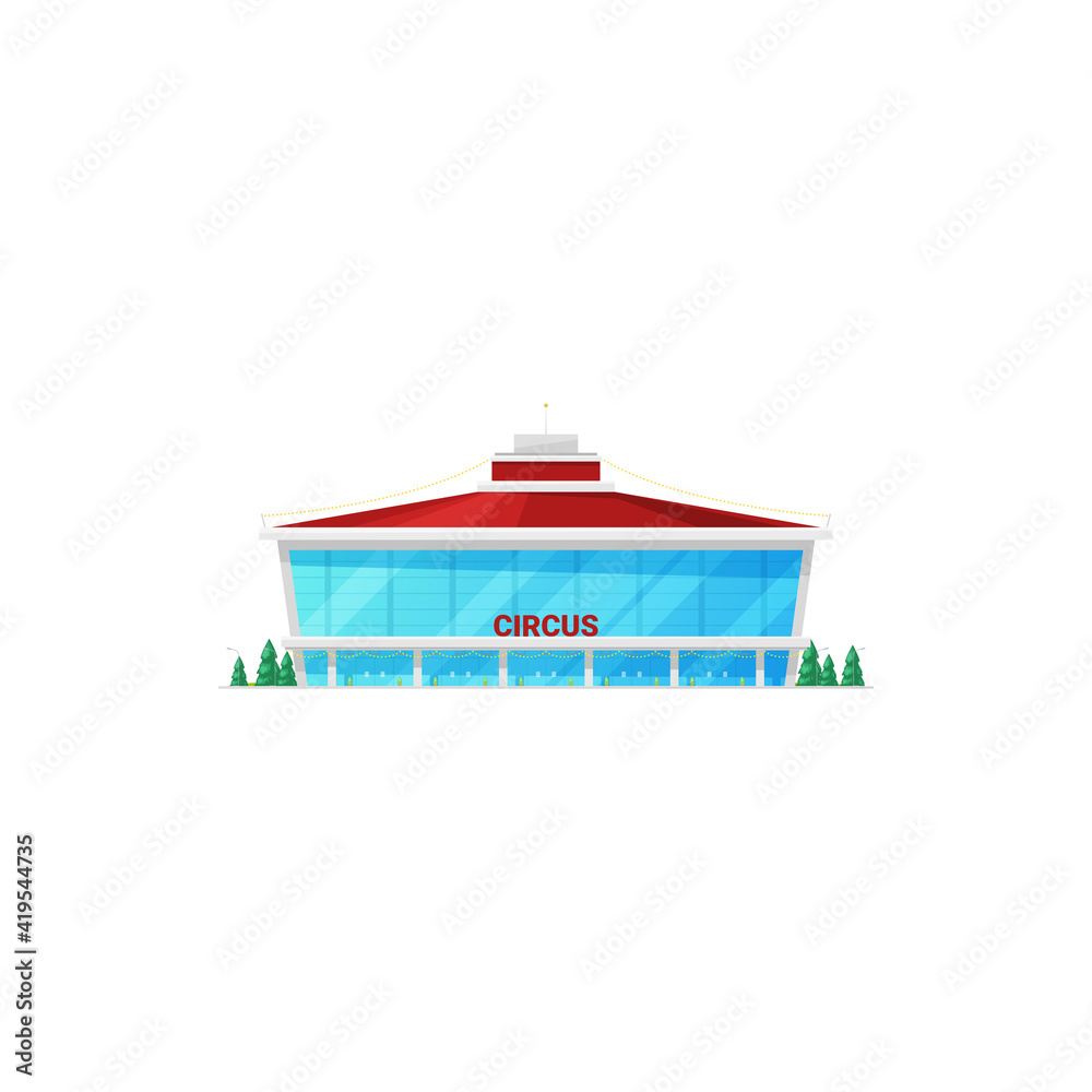 Modern chapiteau cirque entertainment building isolated glass facade ...