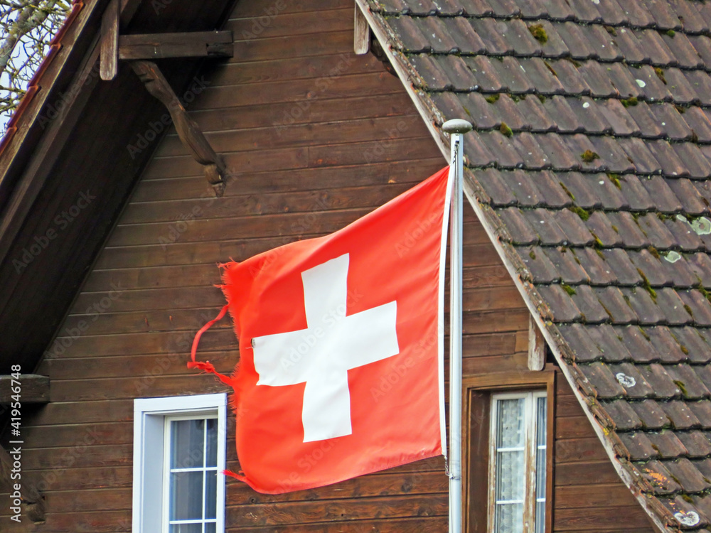 National flag of the Swiss Confederation (Flag of Switzerland ...