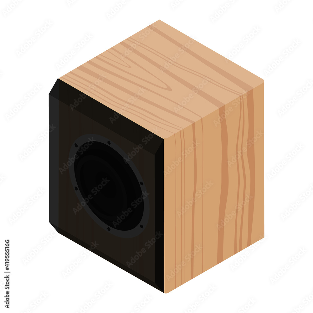 Subwoofer isometric view isolated on white background. Professional ...