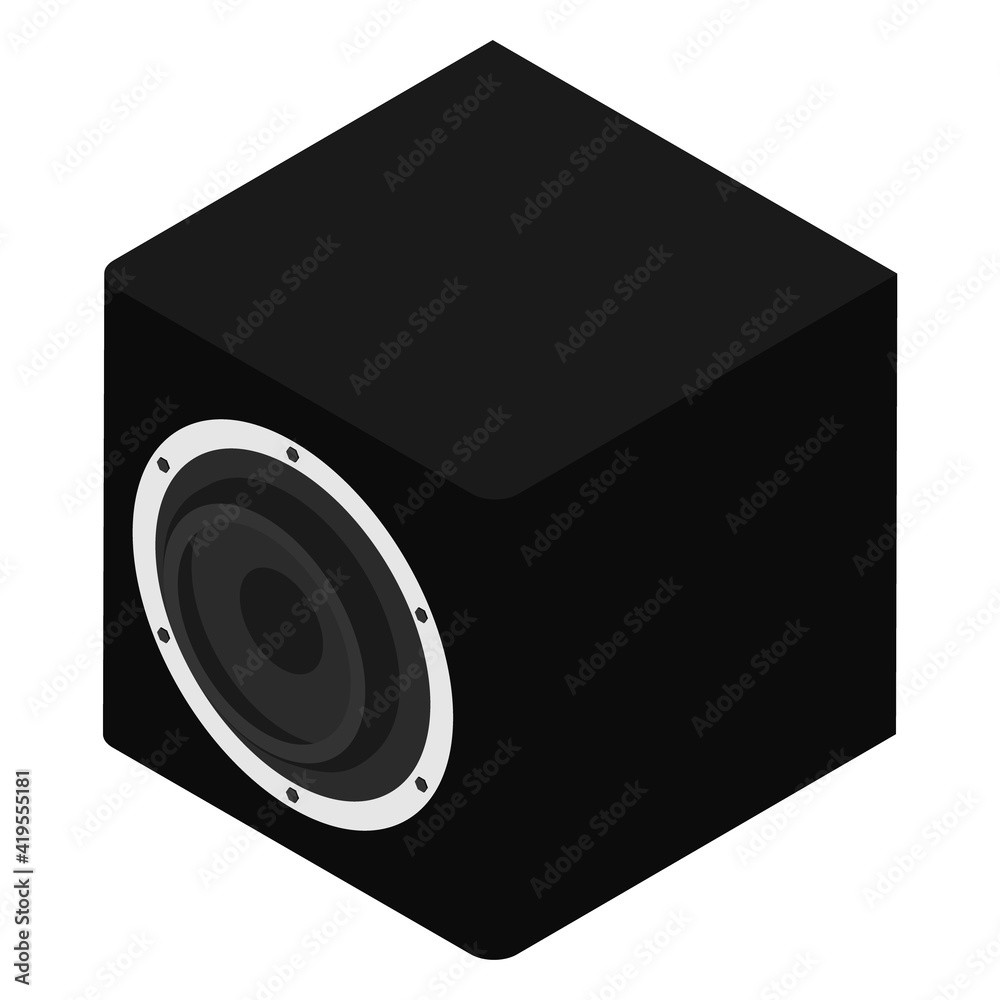 Subwoofer isometric view isolated on white background. Professional ...