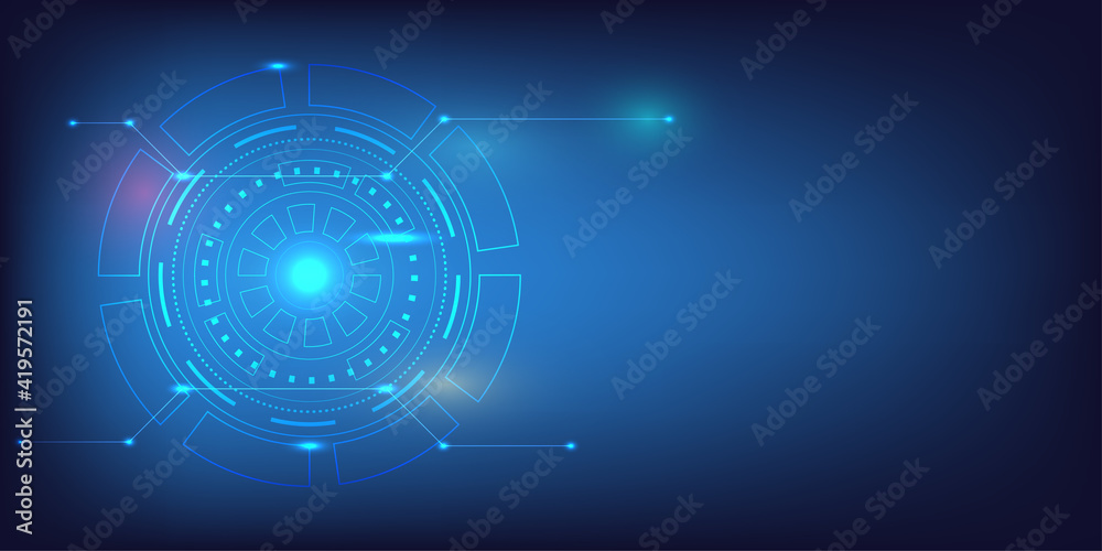 Abstract technology background with Bright cilrcle and shine light ...