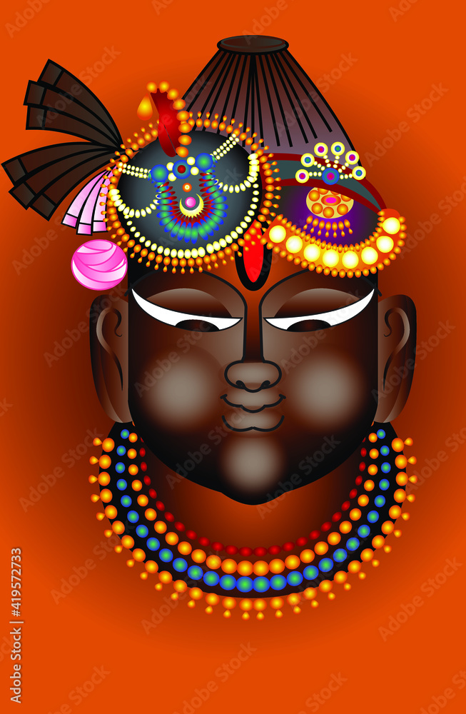 Shrinathji or Lord Krishna as painting Stock Vector | Adobe Stock