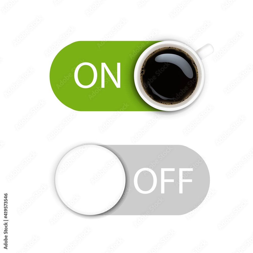 On And Off Symbol Isolated White Background With Gradient Mesh, Vector ...