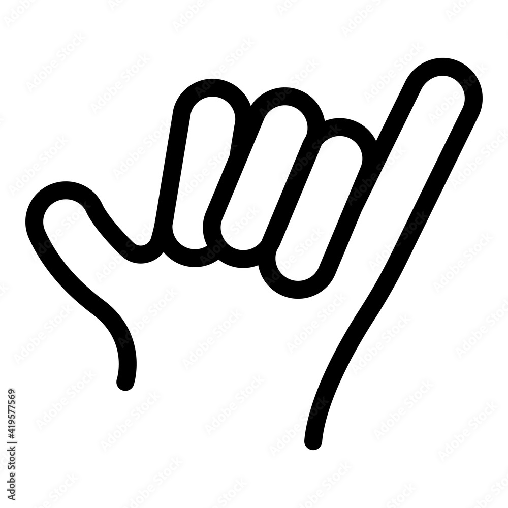 Hang Loose Sign Outline