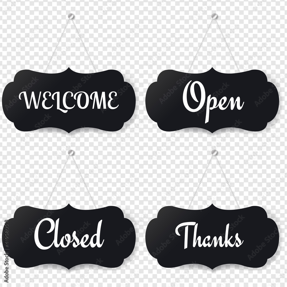 Vintage Signs Set Isolated Transparent Background With Gradient Mesh ...