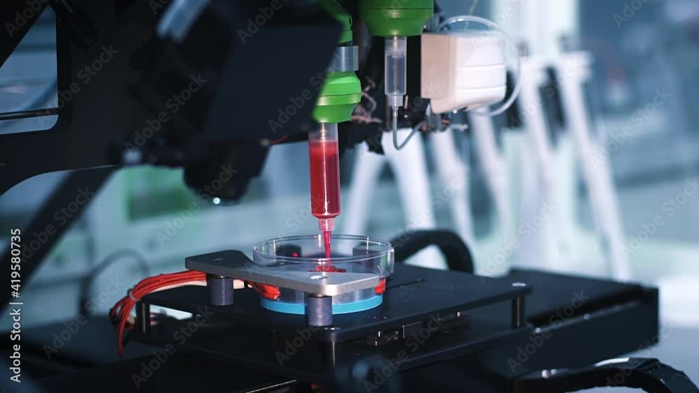 Video „Real Process of 3d printing for medicine. bioprinting of human ...