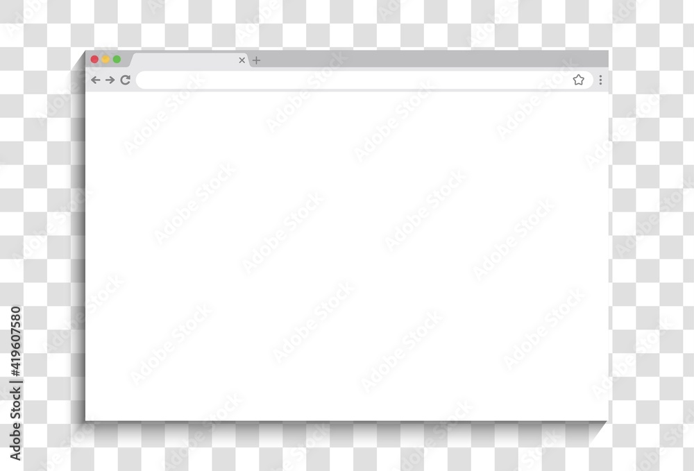 Browser window design isolated on transparent background. Web window ...