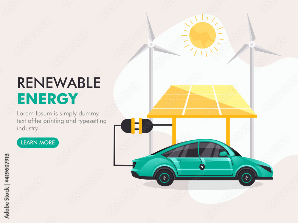 Renewable Energy Concept Based Poster Design With 3D Render Electric ...
