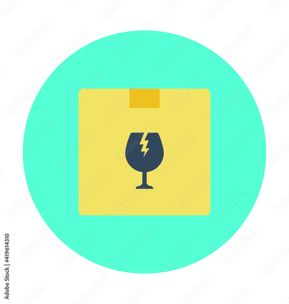 Fragile Sign Colored Vector Illustration Stock Vector | Adobe Stock