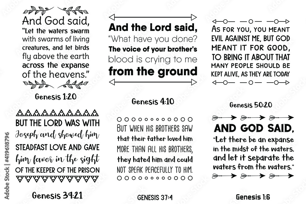 Set of Bible verses. Christian Quotes and Scripture sayings Stock ...